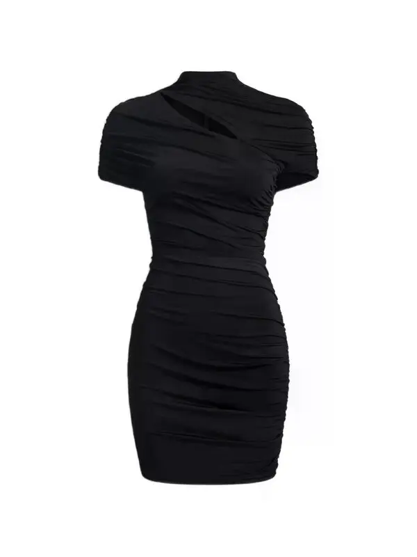 Balmain Draped Jersey Bodycon Dress - Black