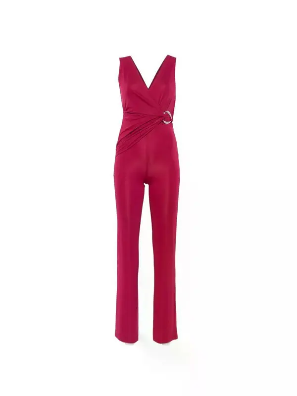 Patrizia Pepe Sleeveless V-neck Jumpsuit With Ring Embellishment