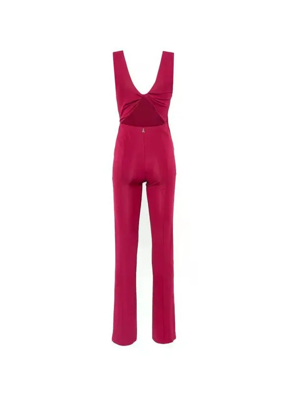 Patrizia Pepe Sleeveless V-neck Jumpsuit With Ring Embellishment