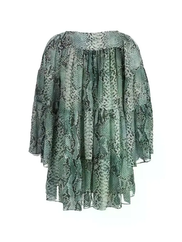 Balmain Snake-print Square Blouse