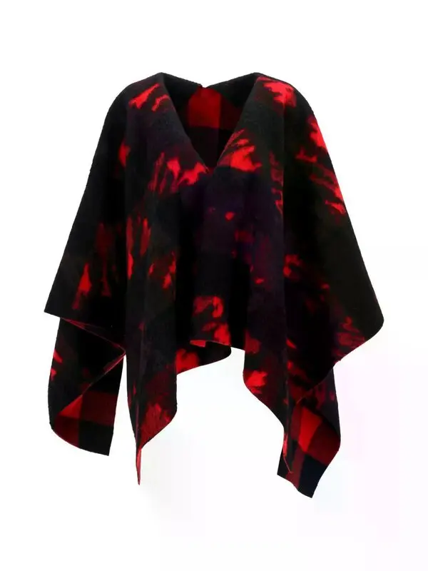 Dsquared2 Reversible Wool Poncho - Black