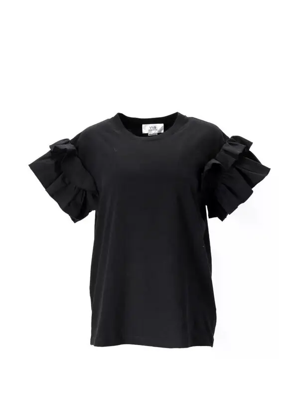 Victoria Beckham Ruffle-sleeve T-shirt - Black