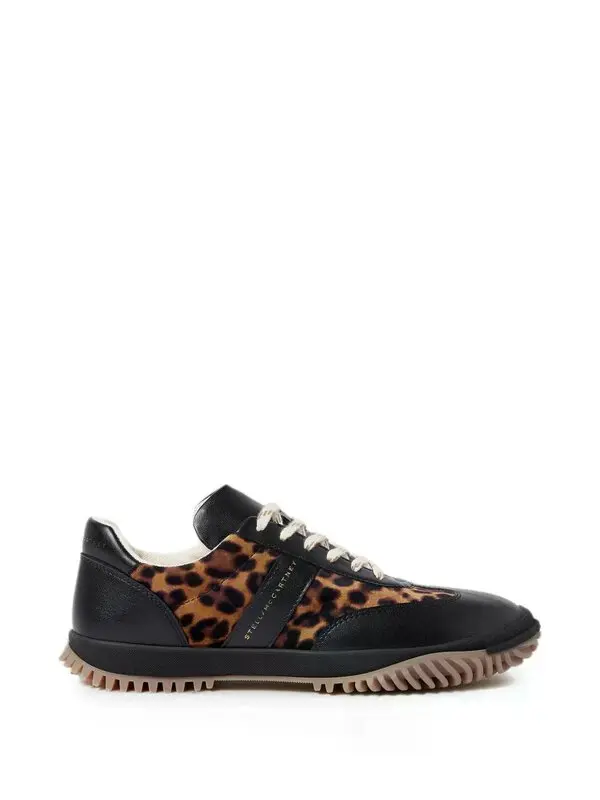 Stella McCartney Leopard-print Hemp Sneakers - Black
