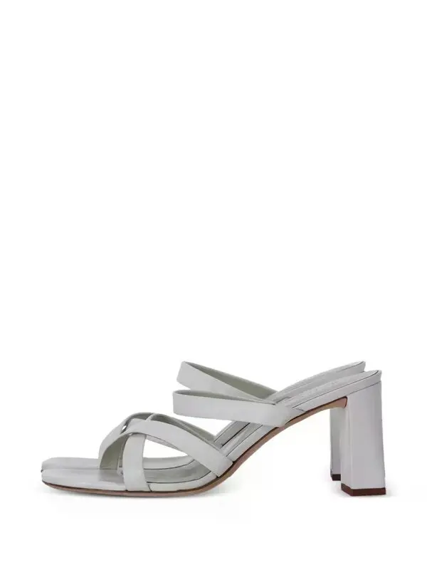 By Far Cross-strap Leather Heeled Sandals