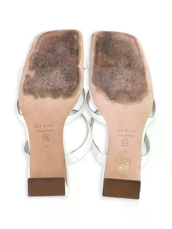 By Far Cross-strap Leather Heeled Sandals