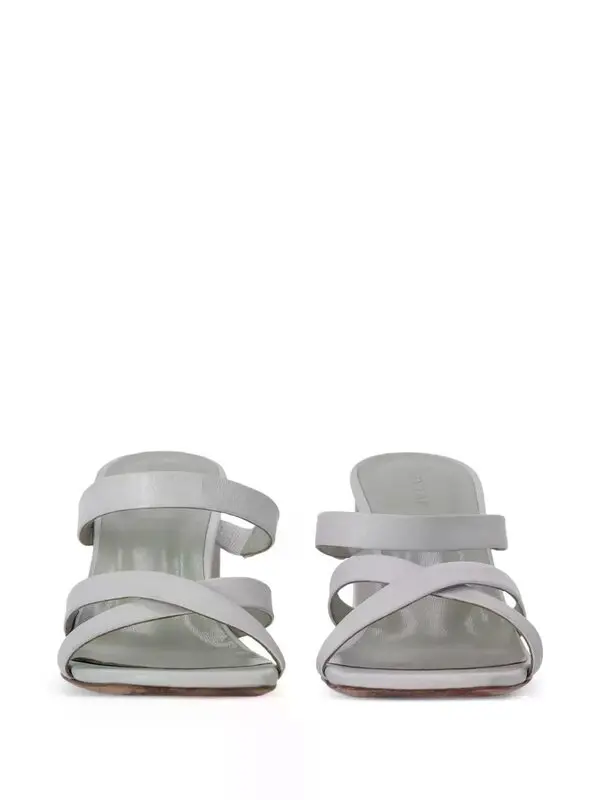 By Far Cross-strap Leather Heeled Sandals