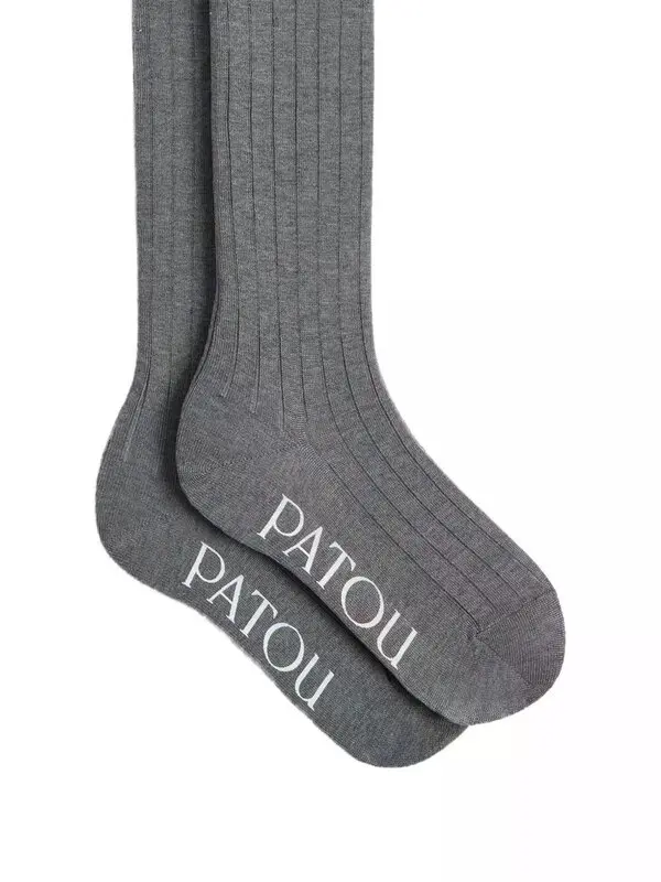 PATOU Ribbed Over-the-knee Socks - Grey