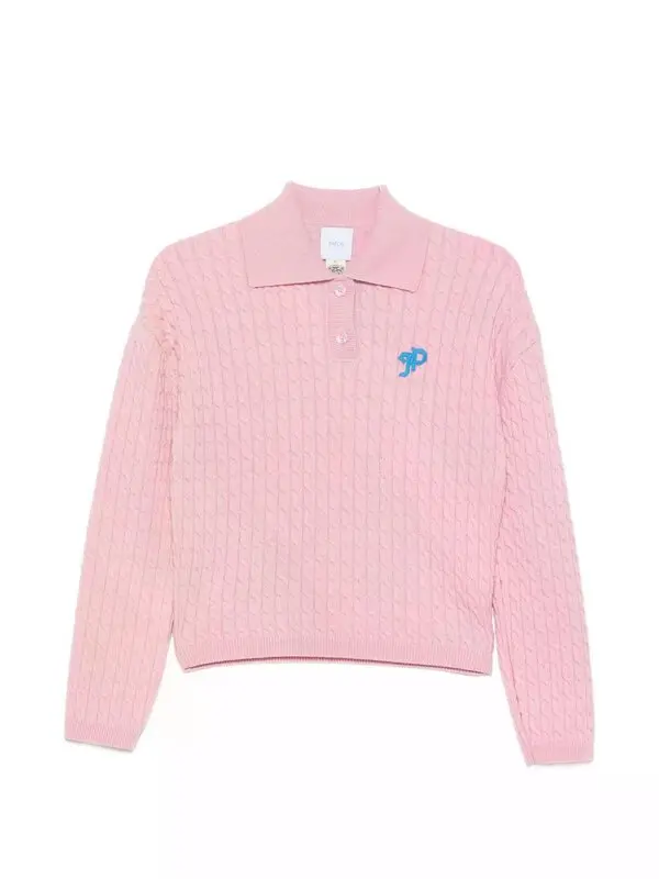 PATOU Cable-knit Polo-collar Sweater