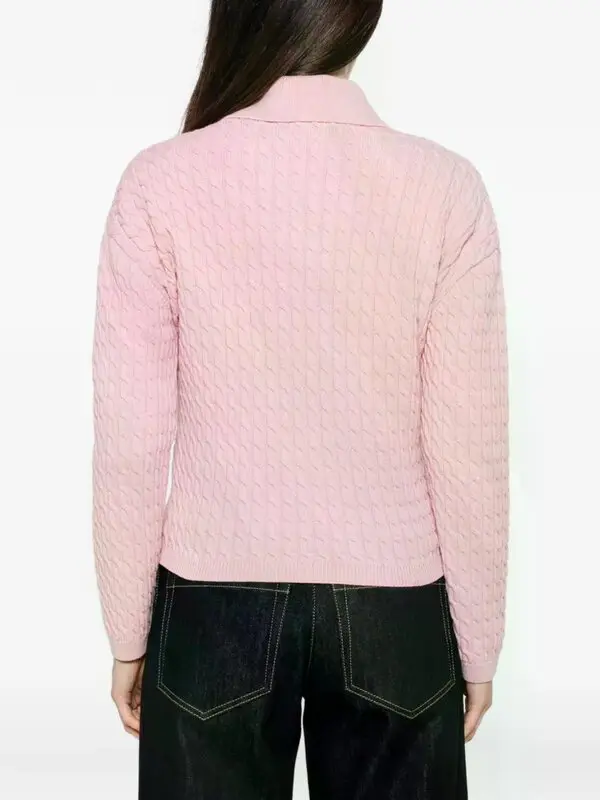 PATOU Cable-knit Polo-collar Sweater