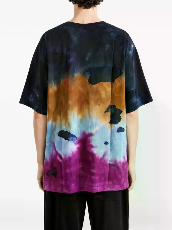 A BATHING APE Tie-dye Distressed T-shirt