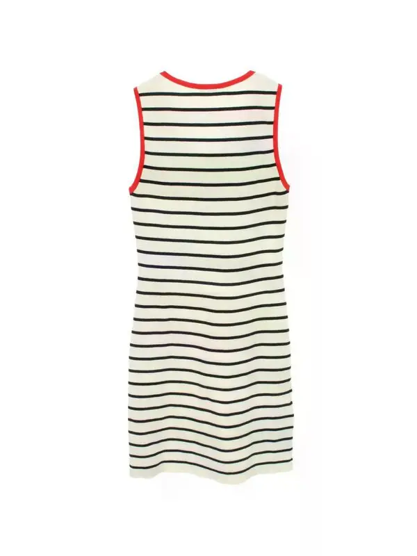 Miu Miu 2010s Anchor-intarsia Striped-pattern Mini Dress