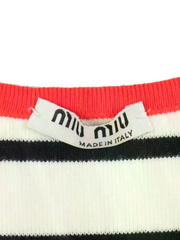 Miu Miu 2010s Anchor-intarsia Striped-pattern Mini Dress