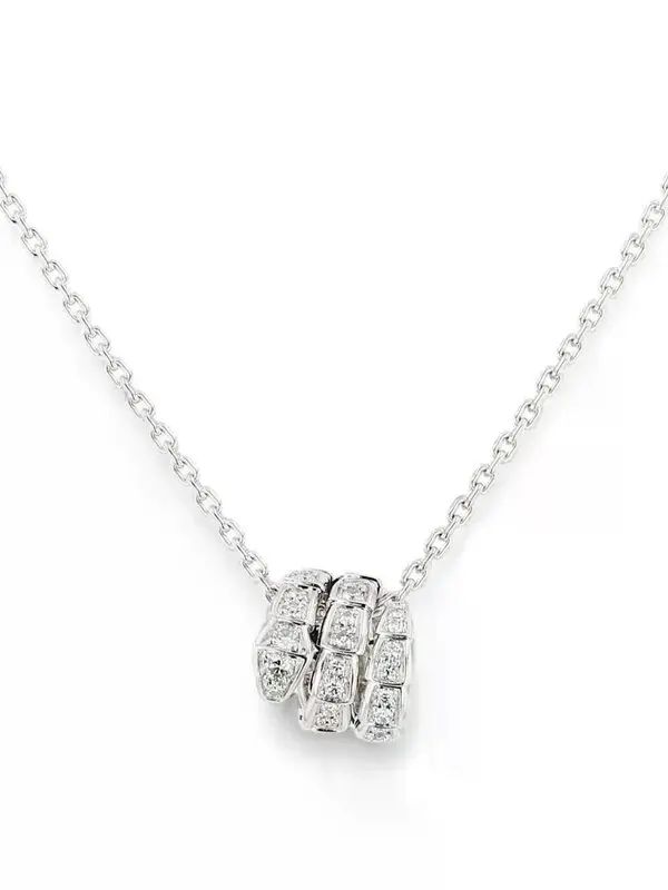 BVLGARI 2020s Serpenti Viper Diamond Necklace - Silver