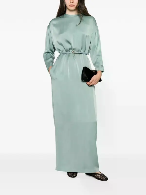 Fabiana Filippi Belted Long-sleeve Maxi Dress - Blue