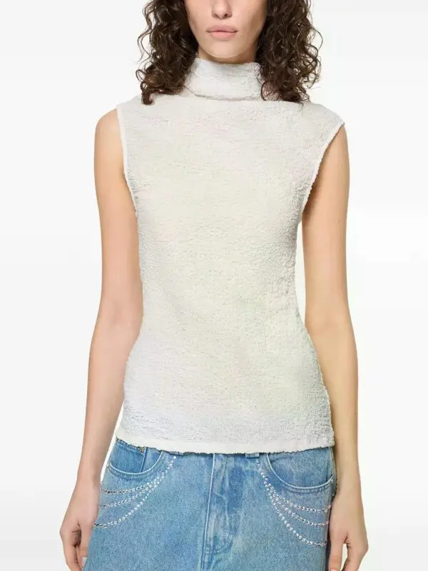 Paris Georgia High-neck Popcorn Top