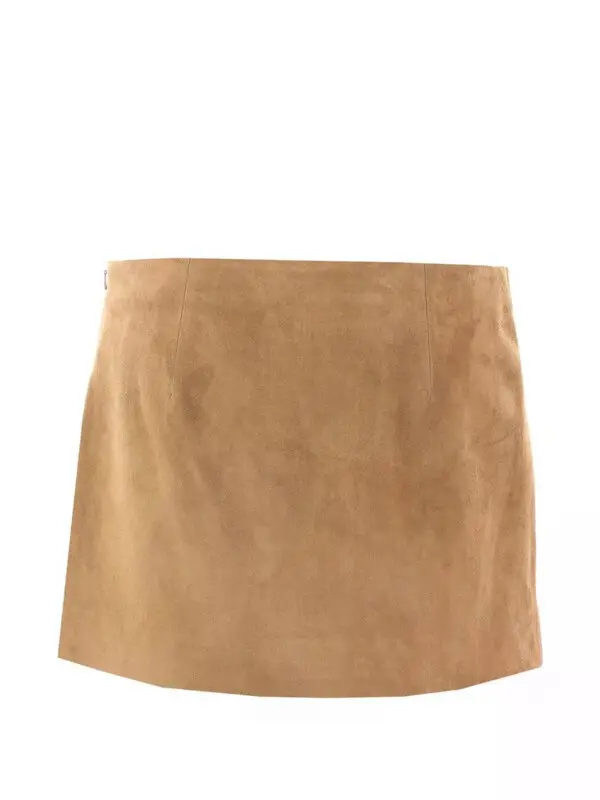 Khaite Jett Leather Mini Skirt