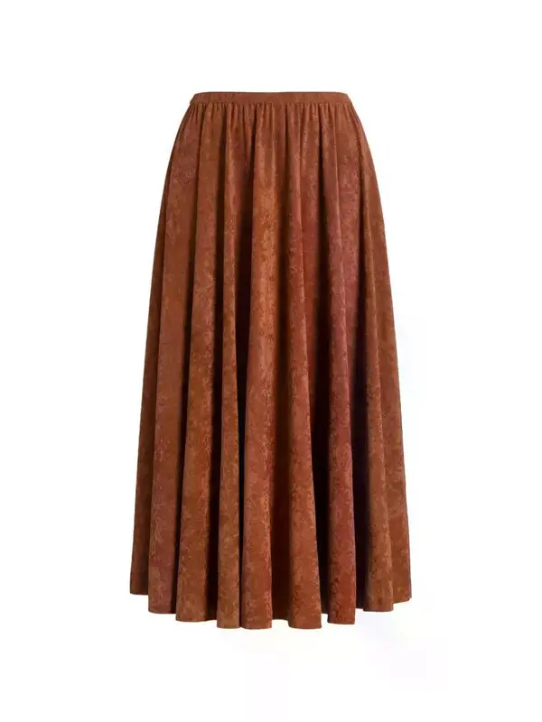Alberta Ferretti Textured Pleated Midi Skirt