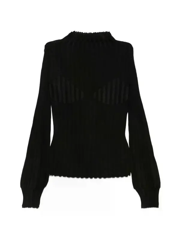 Liviana Conti Ribbed Balloon-sleeve Sweater