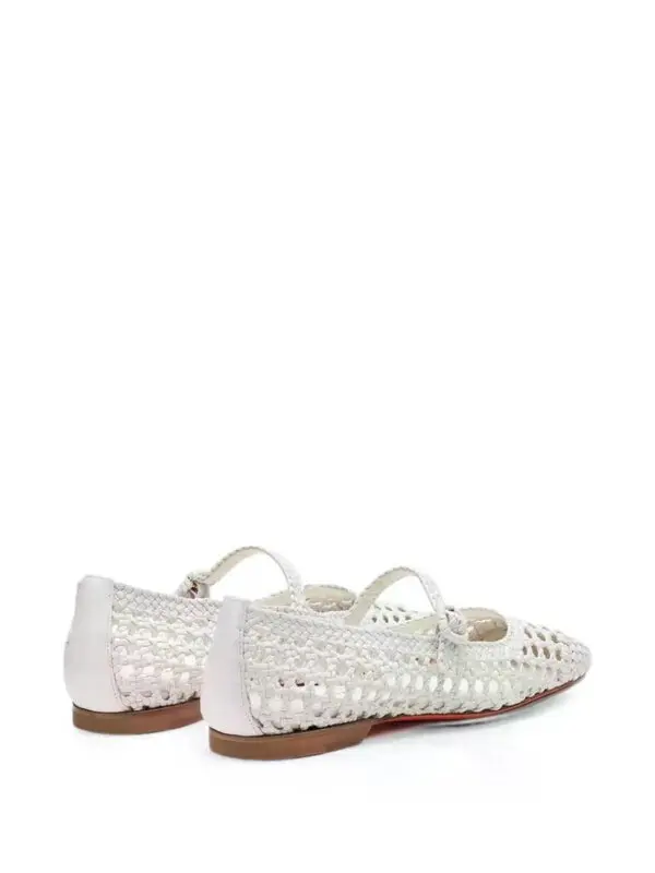 Santoni Woven Buckle-strap Ballet Flats
