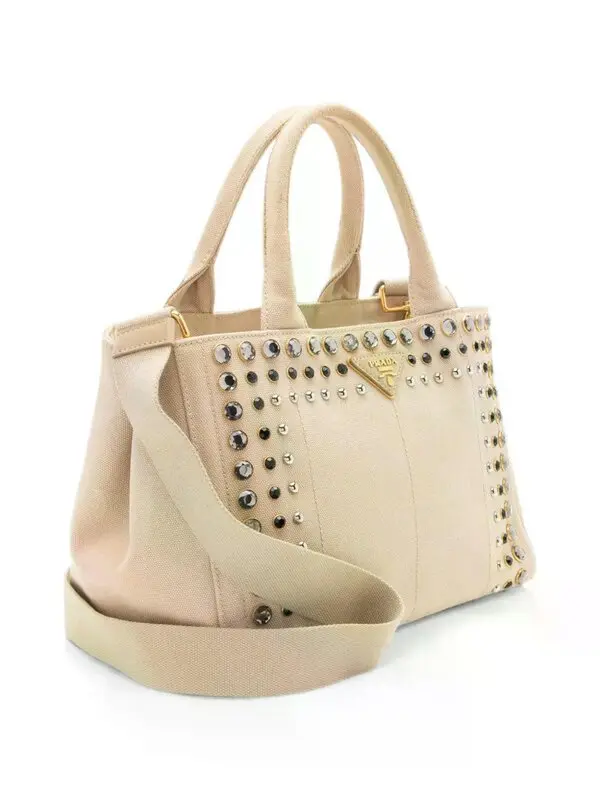 Prada Canapa Crystal-embellished Tote Bag