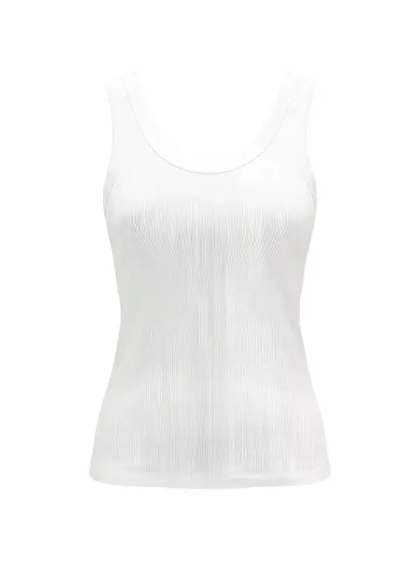 ODEEH Ribbed Knit Tank Top - White