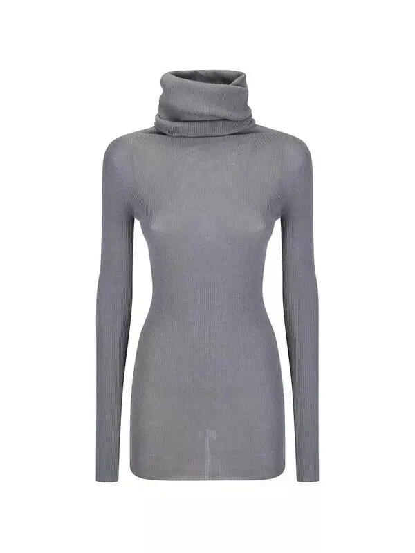 Rick Owens Ls Tube Ribbed-knit Roll-neck Sweater