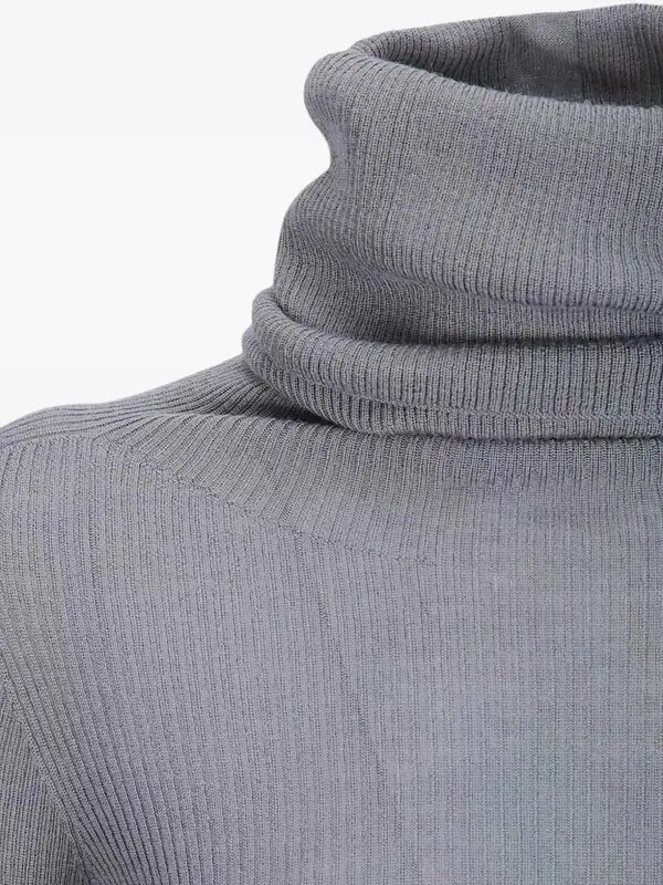 Rick Owens Ls Tube Ribbed-knit Roll-neck Sweater