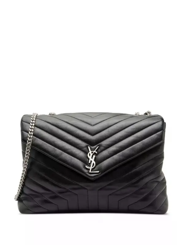 Saint Laurent Matelassé Loulou Shoulder Bag - Black