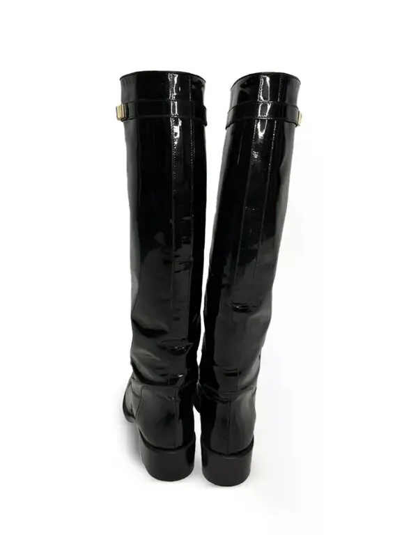 Fendi Patent Leather Knee-high Riding Boots - Black