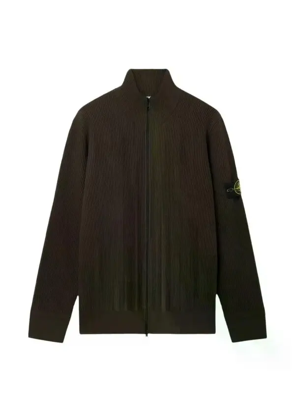 Stone Island Ribbed-knit Compass-patch Jacket