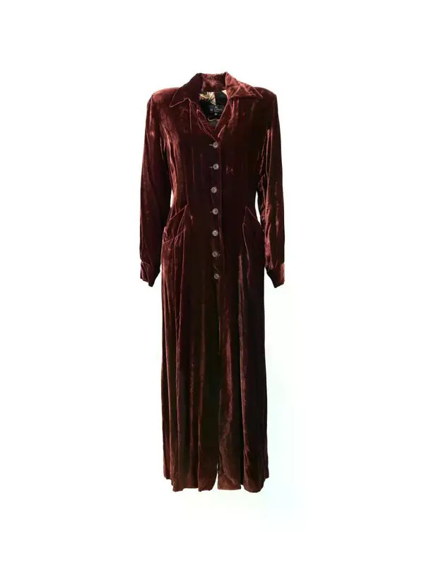 Etro Velvet Button-up Coat - Brown