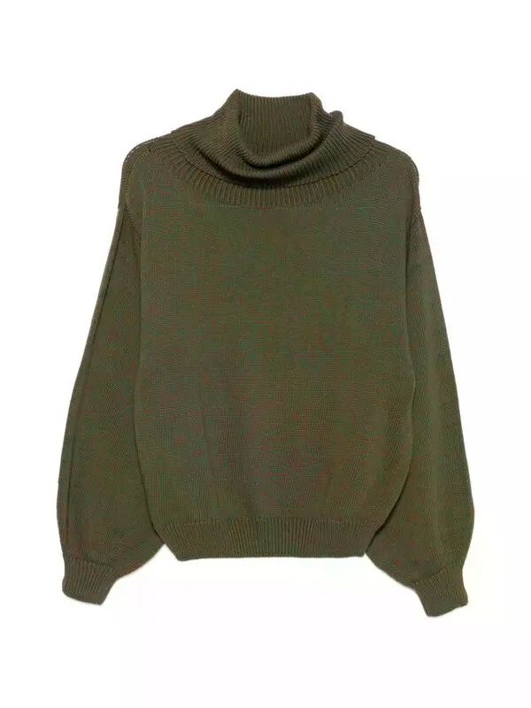 BASERANGE Ribbed-knit Roll Neck Sweater - Green