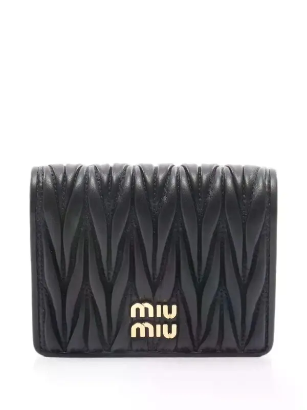 Miu Miu 2020s Matelassé Bi-fold Wallet - Black
