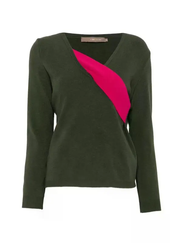 SIMONA CORSELLINI V-neck Panelled Jumper
