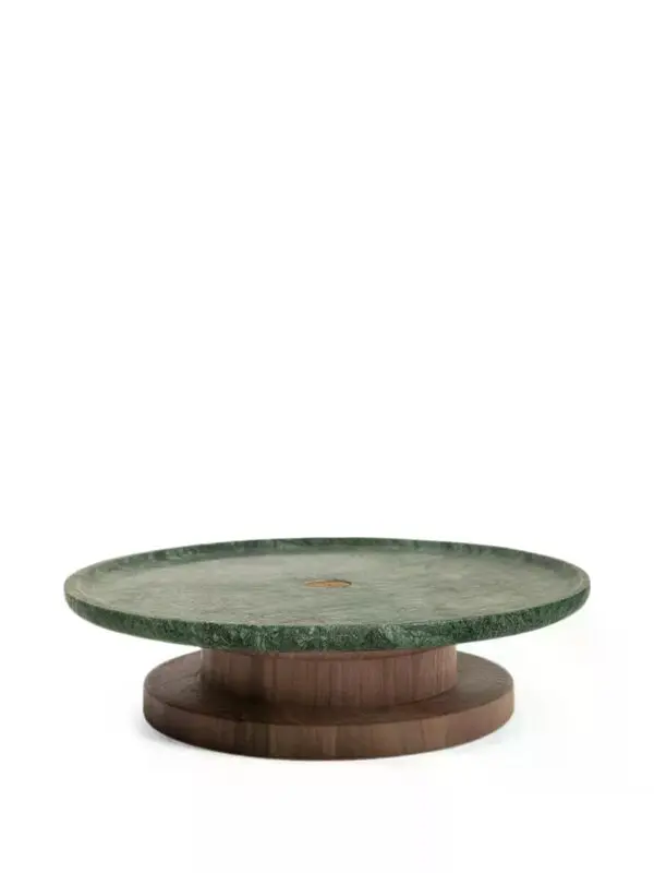 EDITIONS MILANO L Ceremony Marble Cake Stand - Green