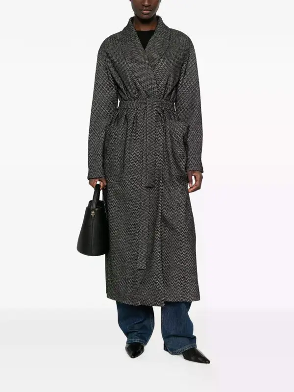 Liviana Conti Herringbone-pattern Belted Coat