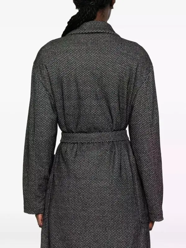 Liviana Conti Herringbone-pattern Belted Coat
