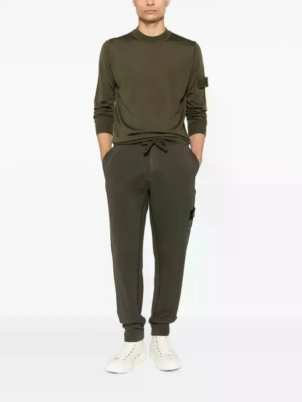 Stone Island Logo Patch Fine Knit Sweater - Green