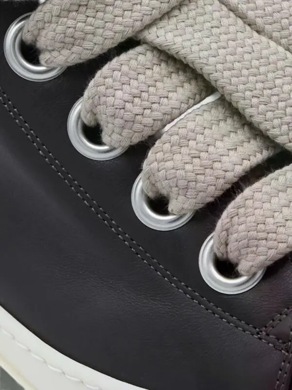 Rick Owens Jumbolace Leather Sneakers - Black