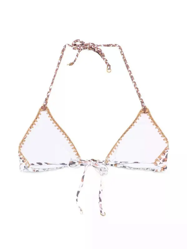 BANANA MOON Leopard-print Triangle Bikini Top