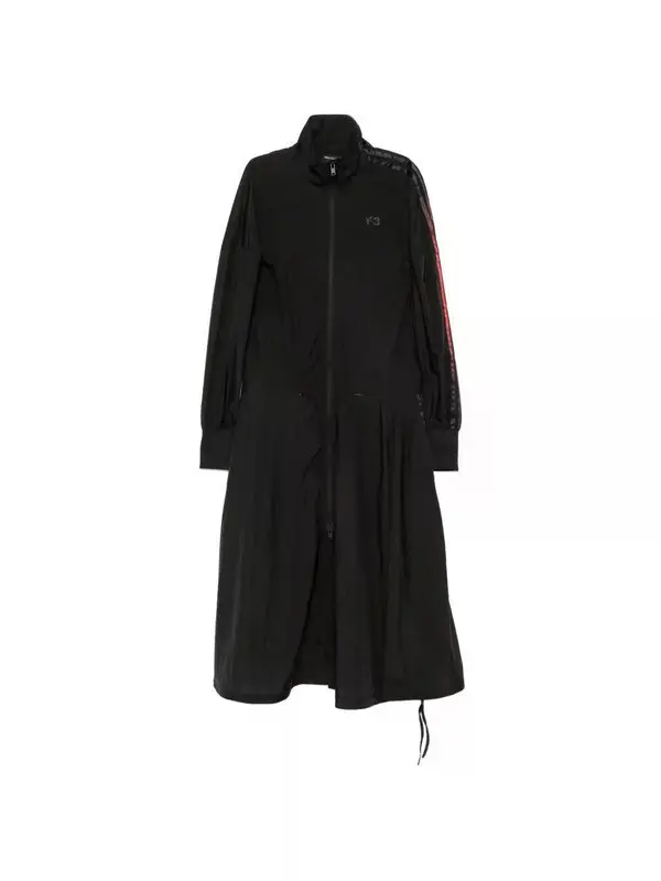 Y3 Logo Print Zip-fastening Midi Dress - Black