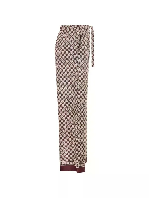 Max Mara Dice-print Silk Trousers - Brown