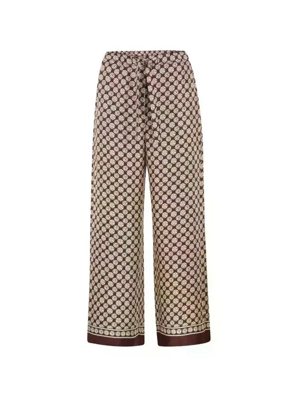 Max Mara Dice-print Silk Trousers