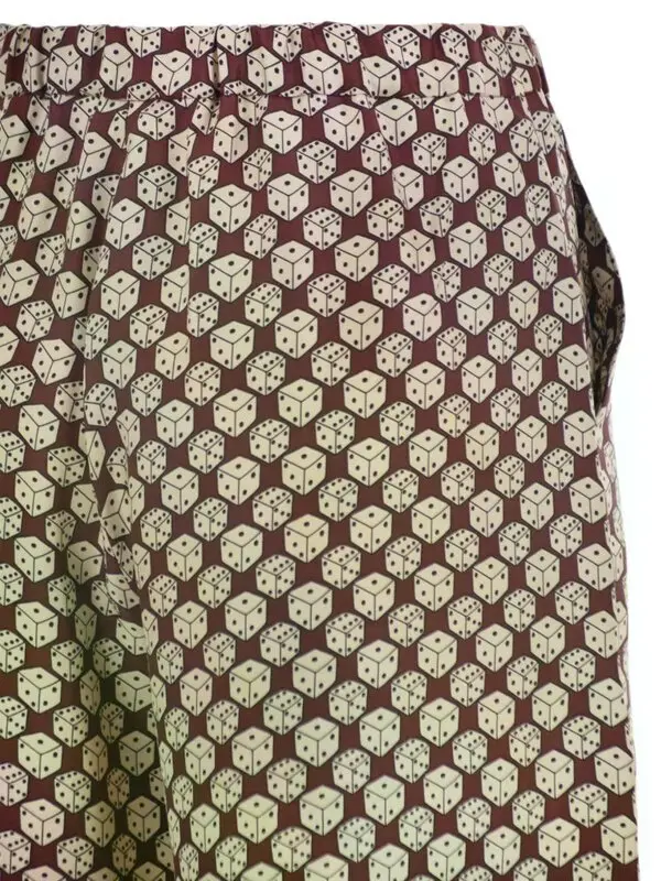 Max Mara Dice-print Silk Trousers
