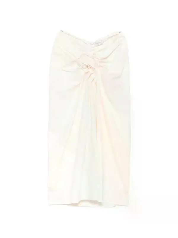 Magda Butrym Knot-detail Ruched Midi Skirt - Neutrals