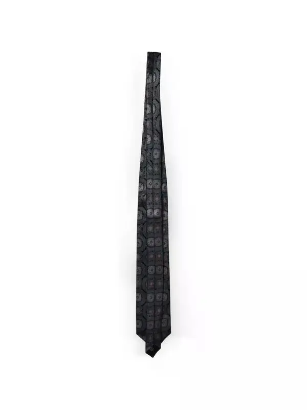 Ermenegildo Zegna Printed Silk Neck Tie - Grey
