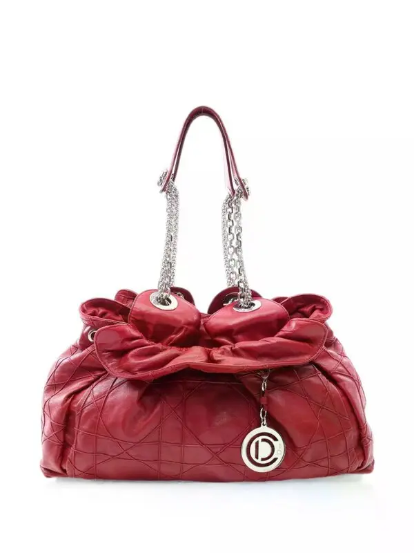 Dior 2000s Lutrant Chain Tote Bag - Red