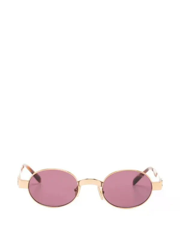 Miu Miu Logo-plaque Oval-frame Sunglasses