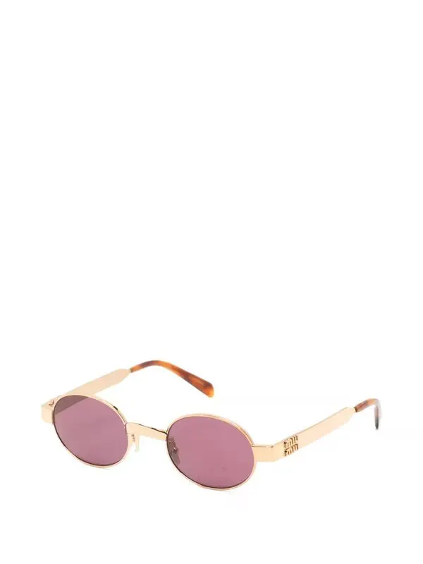 Miu Miu Logo-plaque Oval-frame Sunglasses