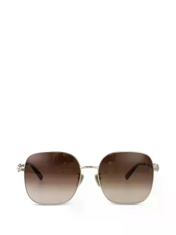 Gucci Horsebit-detail Square-frame Sunglasses - Gold